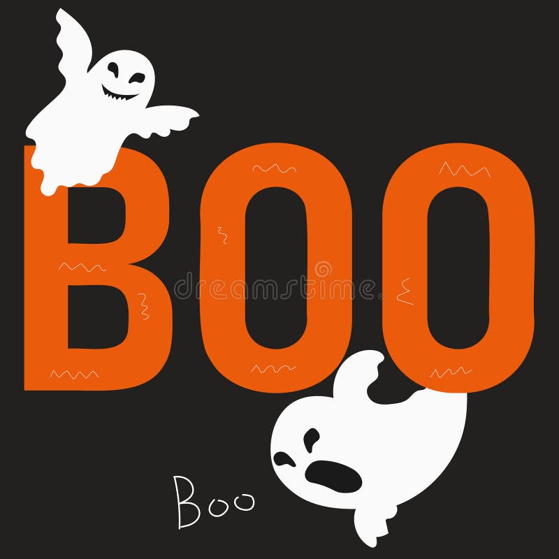 Boo word with ghost stock vector. Illustration of party - 252948795