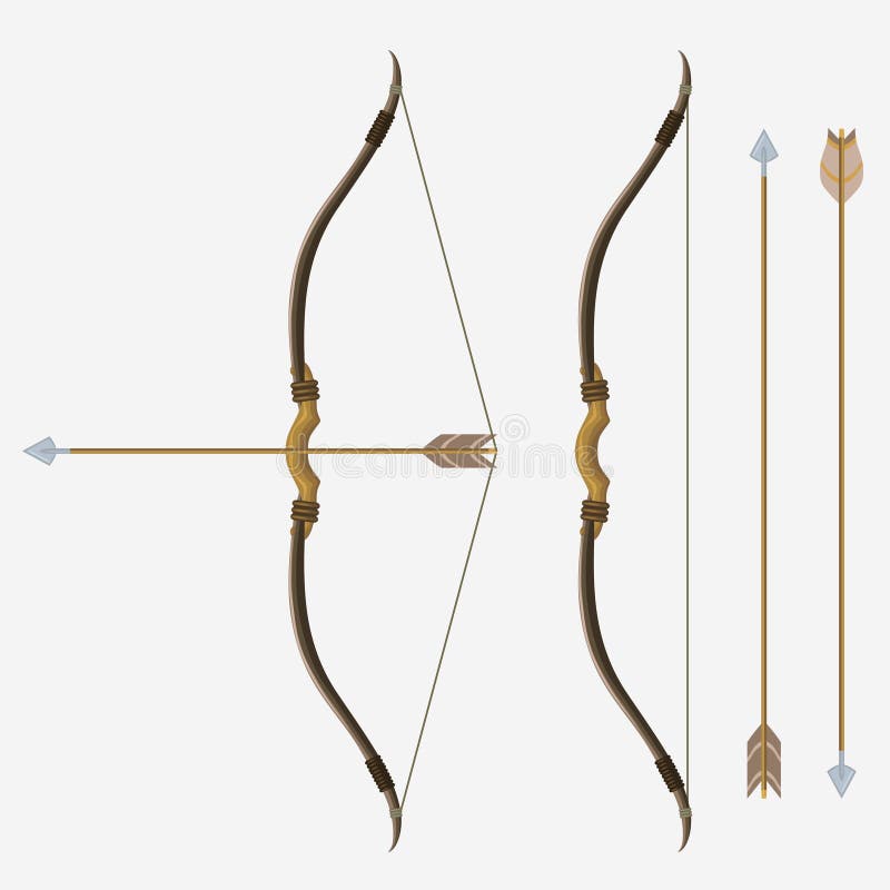 Boog en pijl, vector vector illustratie. Illustration of jager - 80509746