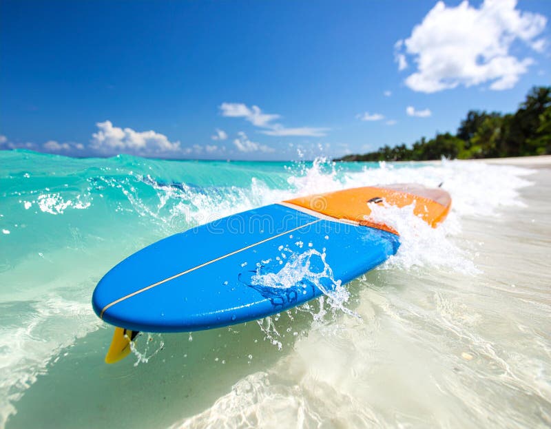 A Boogie Board Half-submerged in a Shallow Ocean Wave, Ready for a Ride ...