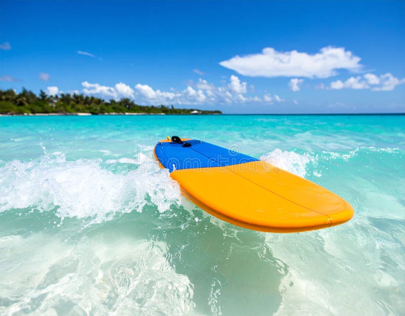 A Boogie Board Half-submerged in a Shallow Ocean Wave, Ready for a Ride, Hinting at Beach Fun ...
