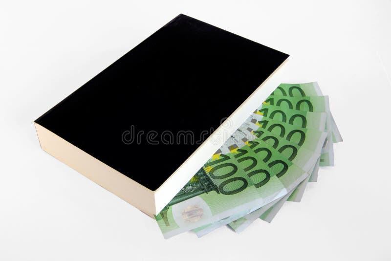 Book and 100 Euro S Banknotes (paperback) Stock Photo - Image of ...