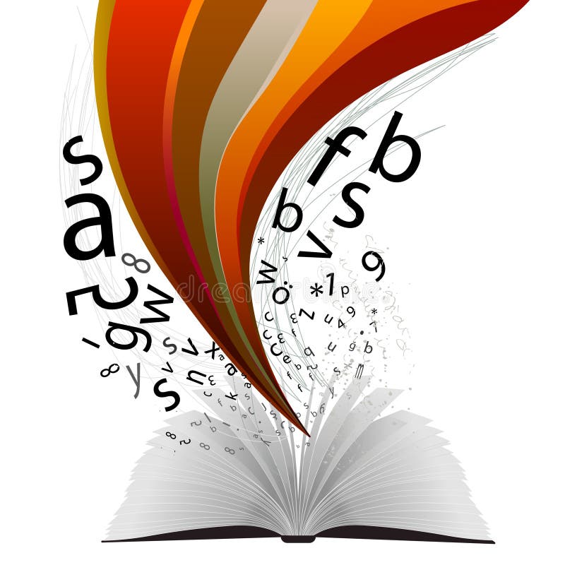 Open Book with Color Splash. Stock Vector - Illustration of page, color ...