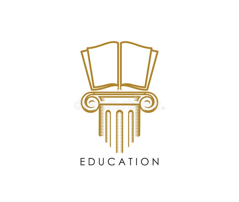 Book and Ancient Column Icon of Library and Store Stock Illustration ...