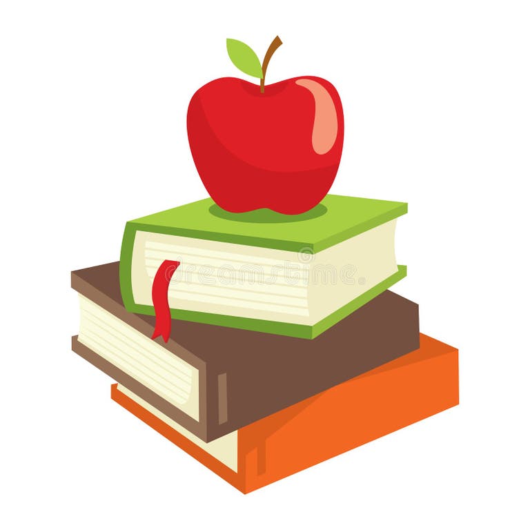 Stack Books Apple Cartoon Stock Illustrations – 1,019 Stack Books Apple ...
