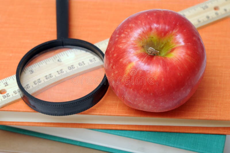 Book stock image. Image of cover, school, apple, study - 34309593