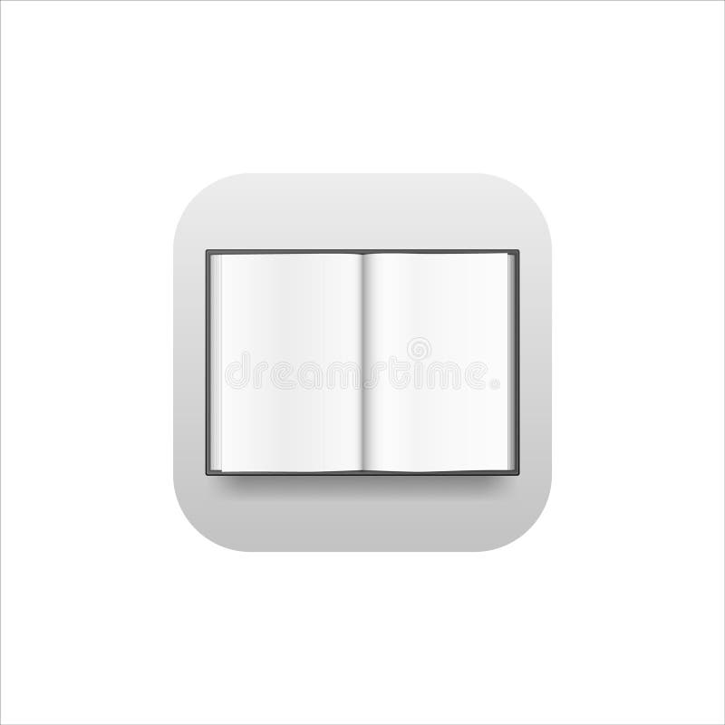 Book Application Icon for Mobile Phone. Reading Logo with Gray Gradient ...