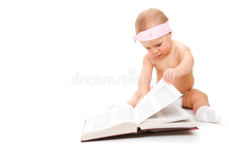 Book baby stock photo. Image of human, reading, girl - 12880672