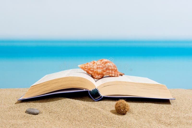 Book on the beach stock photo. Image of white, outside - 60242984