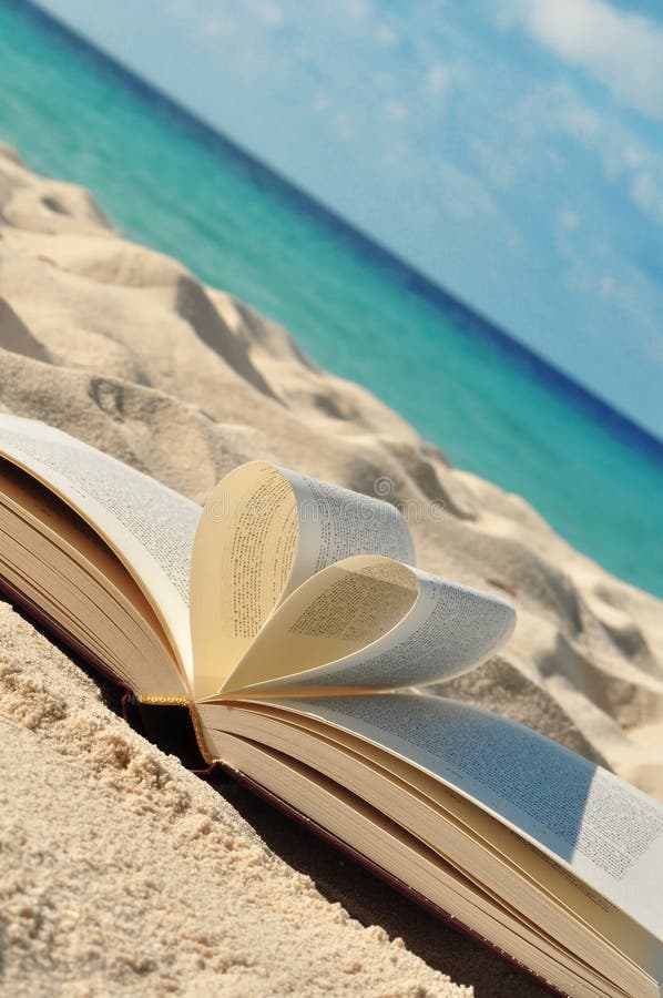 Book on the beach stock image. Image of blue, turquoise - 46314709
