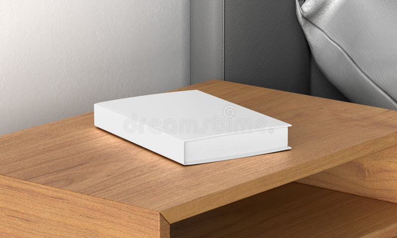 Book on the Bedside Table Mockup Stock Photo - Image of table, bedroom ...