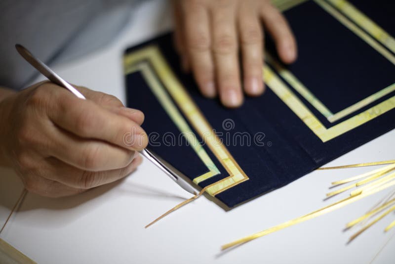 Book Binder Hand Illustrating Book Covers Stock Image - Image of learn ...