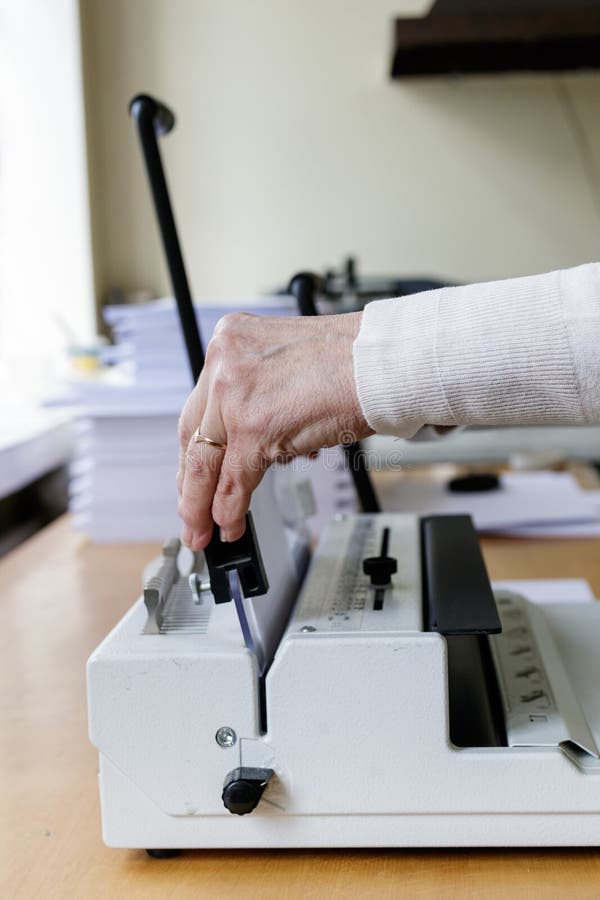 Binding machine. stock image. Image of production, bindings - 153381201