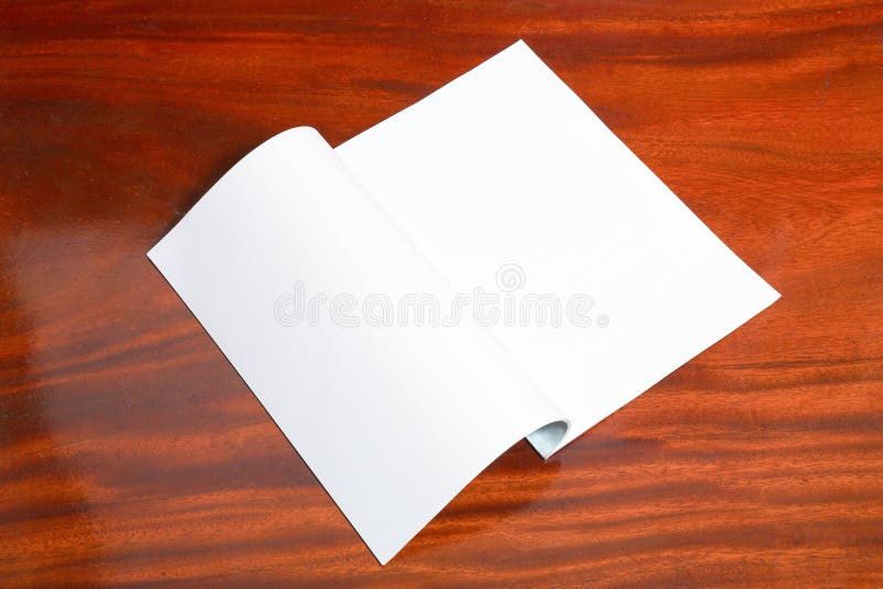 Book with Blank Pages on Wood Table Stock Photo - Image of blank, paper ...