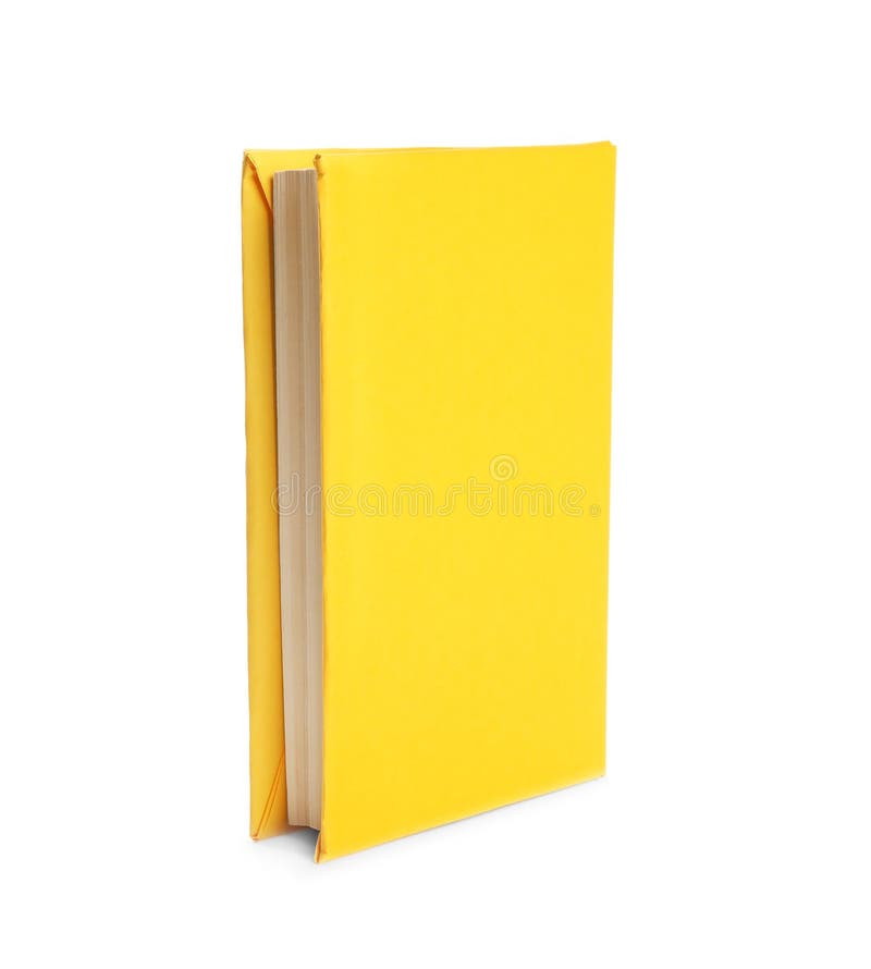Book with Blank Yellow Cover on White Stock Photo - Image of wisdom ...