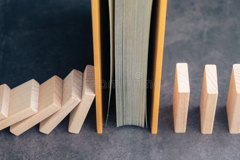 Knowledge Stops Domino Effect Stock Image - Image of loss, prevention ...