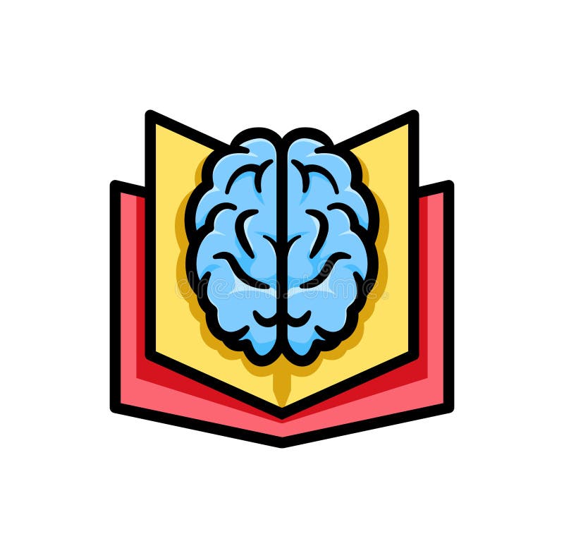 Book and Brain Icon Logo stock illustration. Illustration of university ...