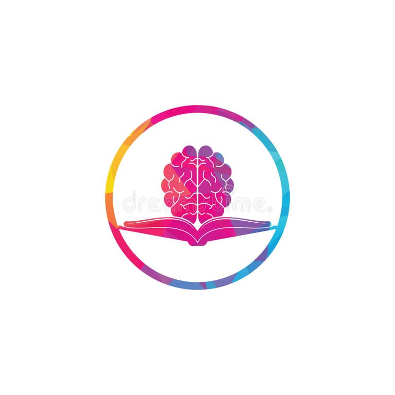 Book brain logo design. stock vector. Illustration of institute - 206133386