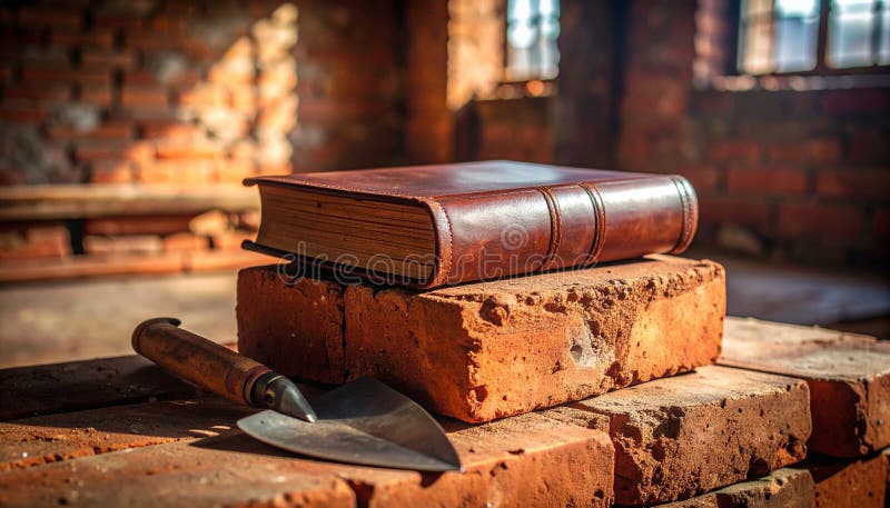 Book on Brick Stack in Rustic Space Stock Illustration - Illustration of brick, dust: 392985894