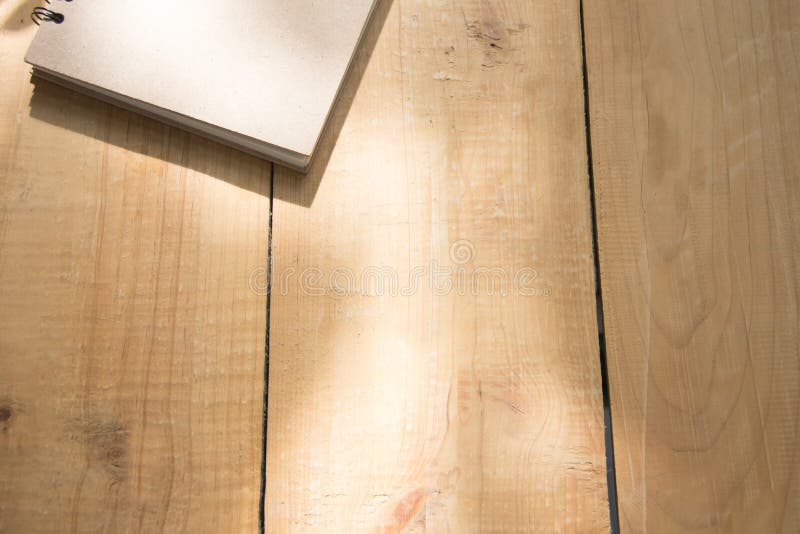 Book of Brown on Wooden Table. Top View Angle Stock Photo - Image of ...