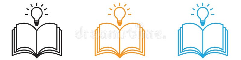 Book with Bulb Icon Vector Logo Set Collection for Web App Ui Stock ...