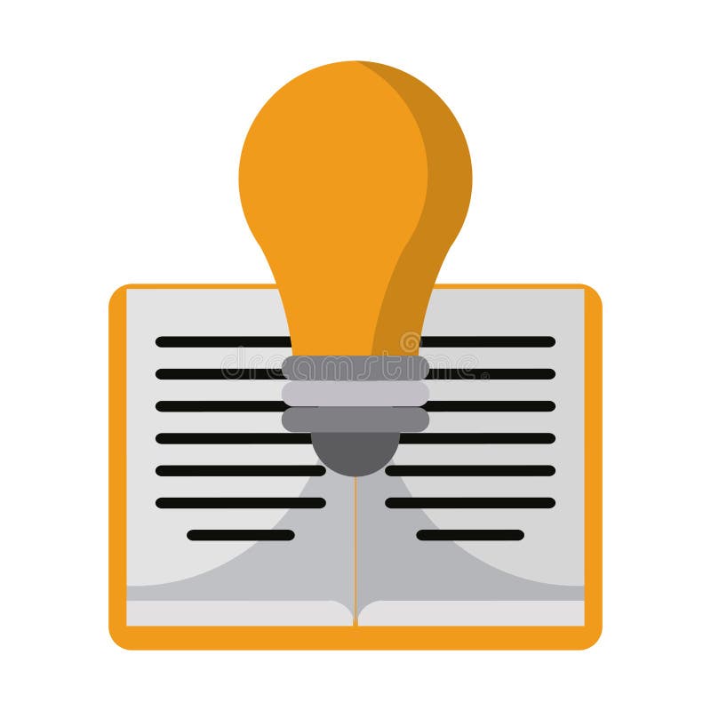 Book and Bulb Light Symbol in Black and White Stock Vector ...