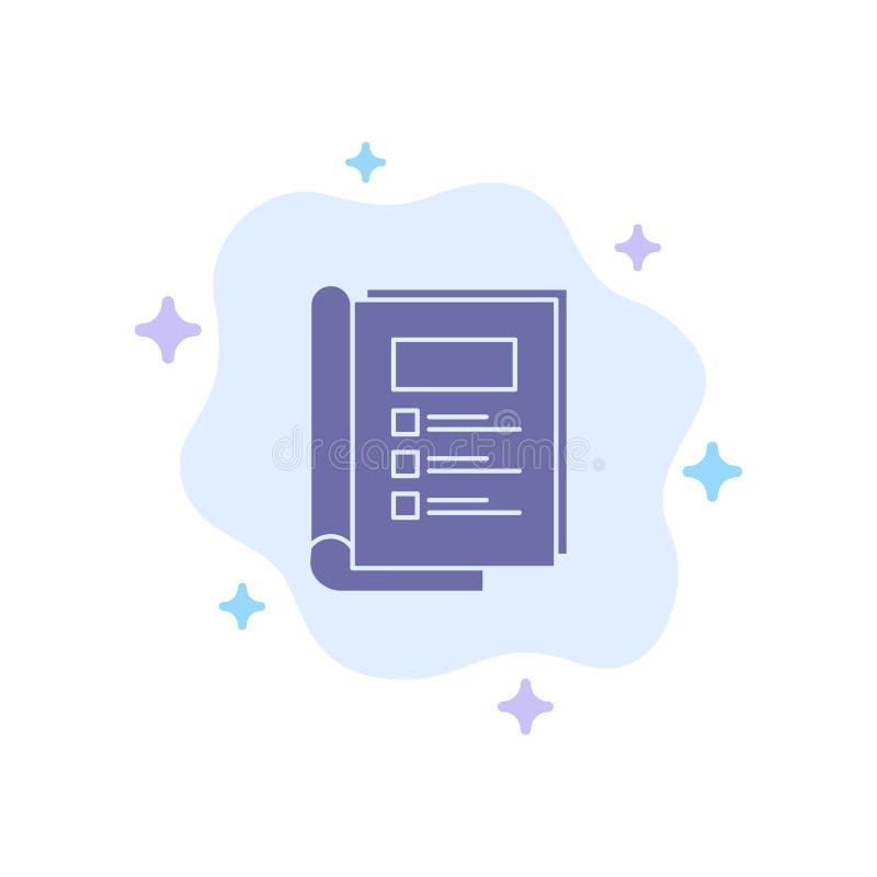 Book, Bundle, Layout, Report Blue Icon on Abstract Cloud Background ...