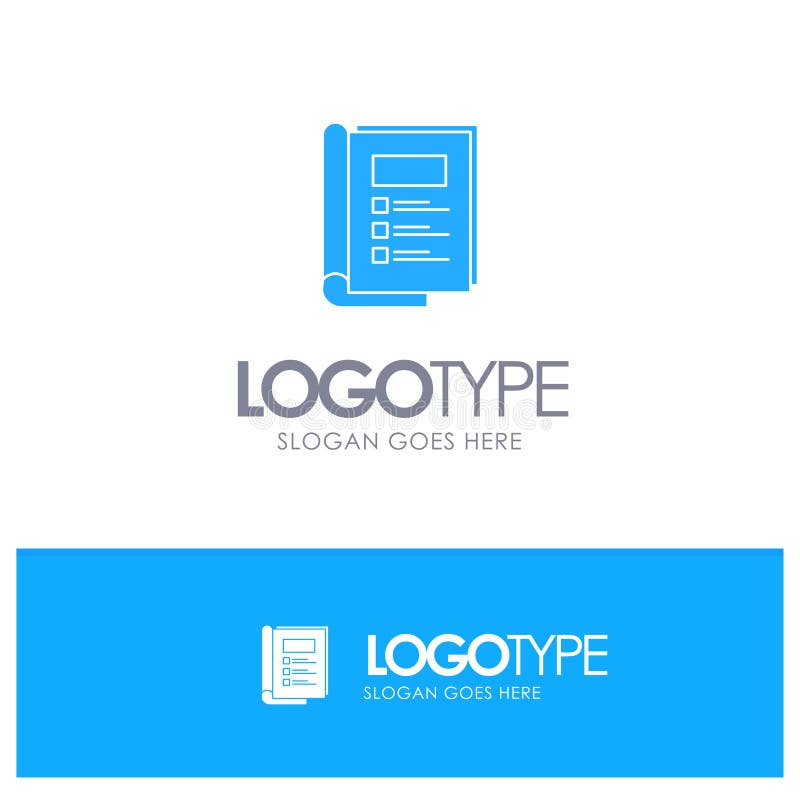Book, Bundle, Layout, Report Blue Solid Logo with Place for Tagline ...