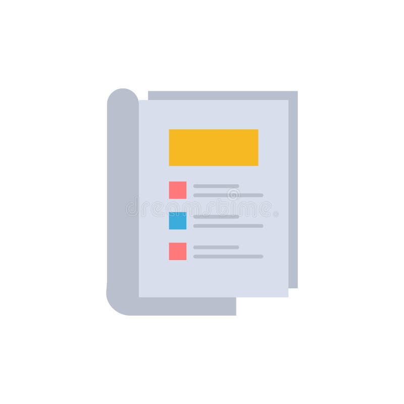 Book, Bundle, Layout, Report Flat Color Icon. Vector Icon Banner ...