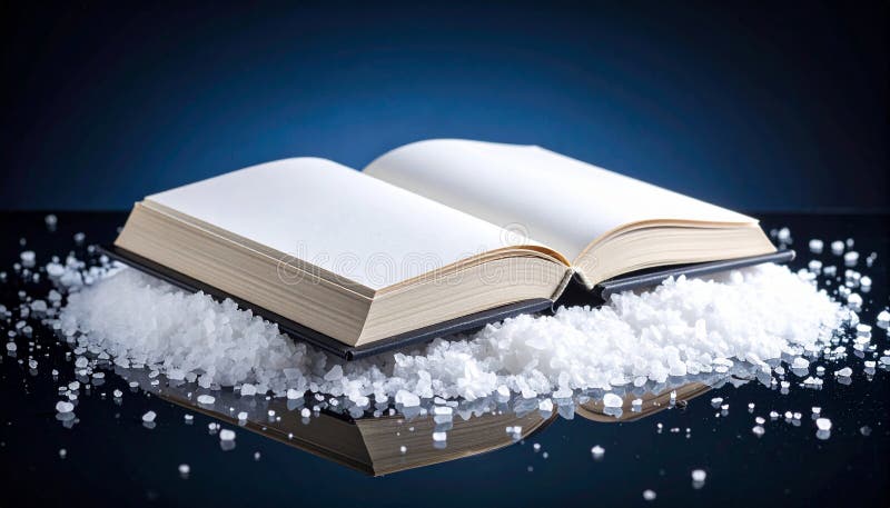 Book Buried in Crystals on Mirror Stock Illustration - Illustration of ...