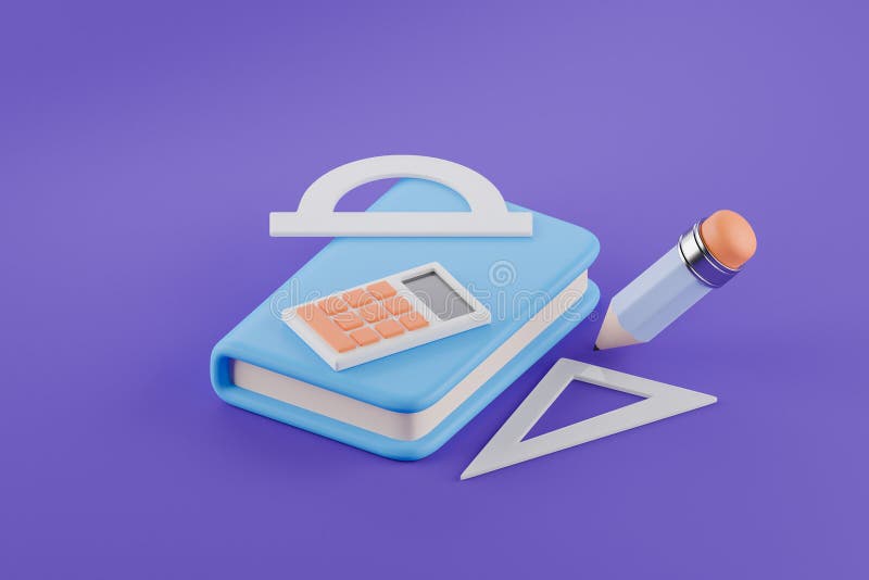 Book with Calculator and Math Tools Stock Illustration - Illustration ...