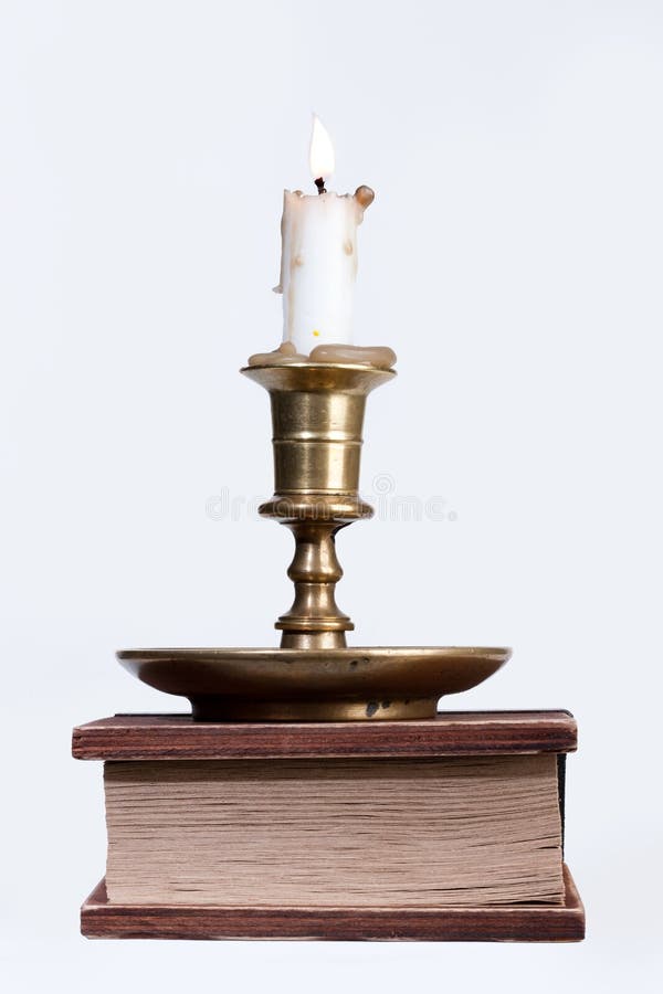 Book and Candle stock photo. Image of antique, reading - 12438844