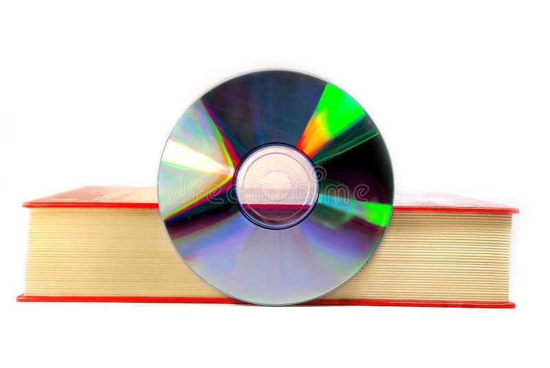Pile of Books, Open Book, and DVD Disk Stock Image - Image of mpeg ...