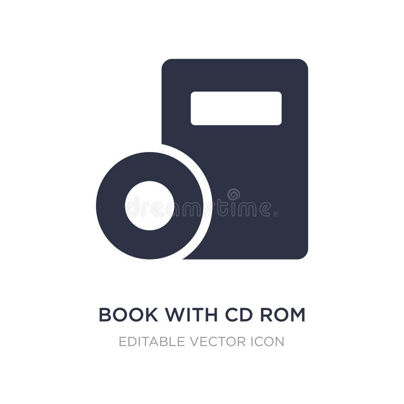 Book with Cd Rom Icon on White Background. Simple Element Illustration ...