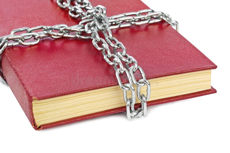 Book with a chain and lock stock image. Image of shape - 12185719