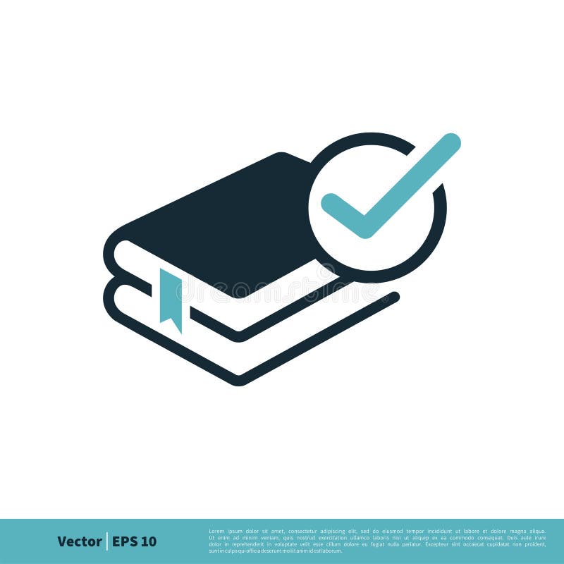 Book Check Mark Icon Vector Logo Template Illustration Design. Vector ...