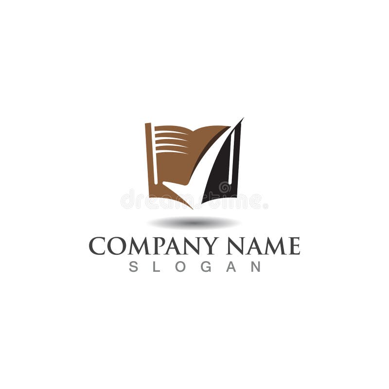 Book with Check Mark Logo Accounting Analytic Vector Design Template ...