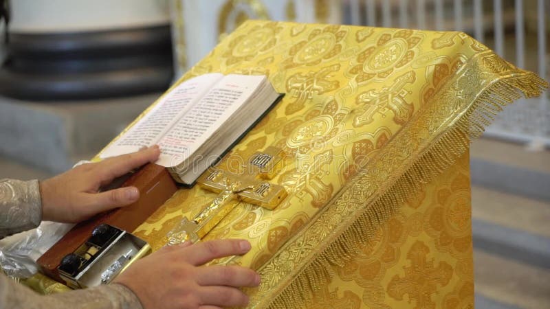 Book in a church stock footage. Video of book, liturgy - 151632064