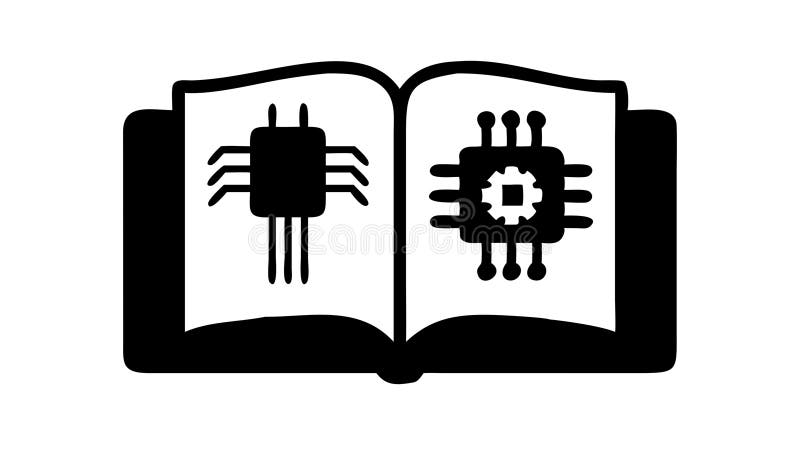 Book Circuit Board: Knowledge AI Learning. Vector Design Generative AI ...