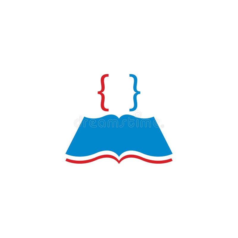 Book Code Vector Icon Logo Design Stock Vector - Illustration of code ...