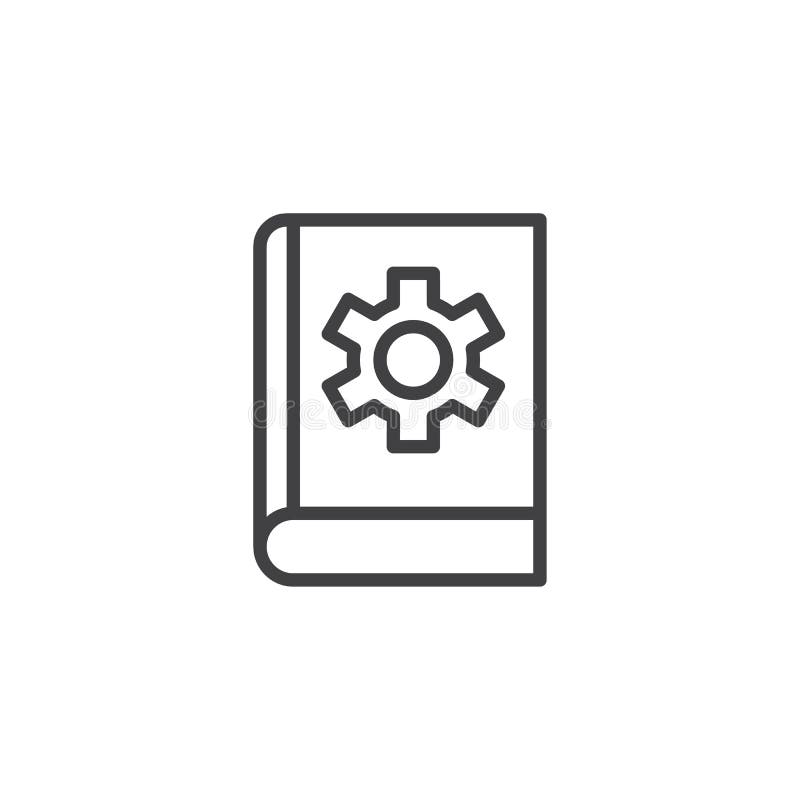 Gear Book vector icon stock vector. Illustration of settings - 158037255