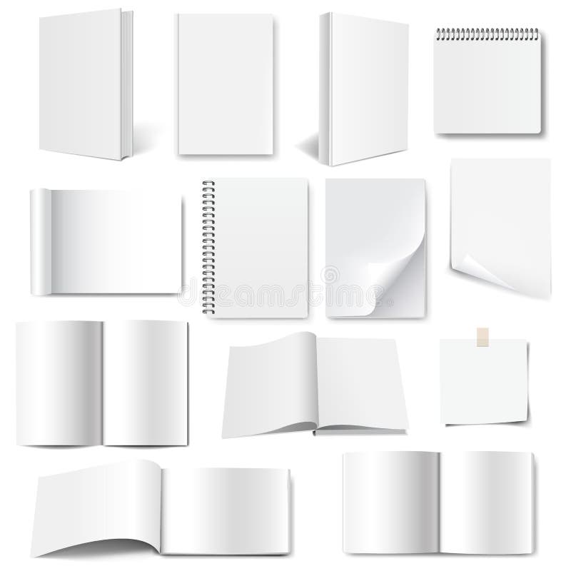 Book Collection Set Isolated White Background Stock Vector ...