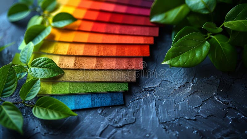 Book of Color Swatches. Catalog of Rainbow Samples Stock Photo - Image ...