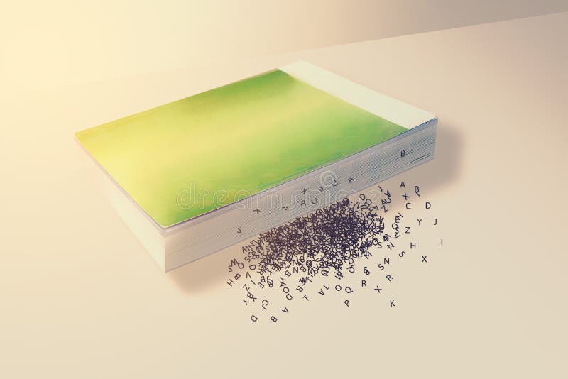 Book Concept, with Intersperse Text on Floor, Vintage Tone. Stock Photo ...