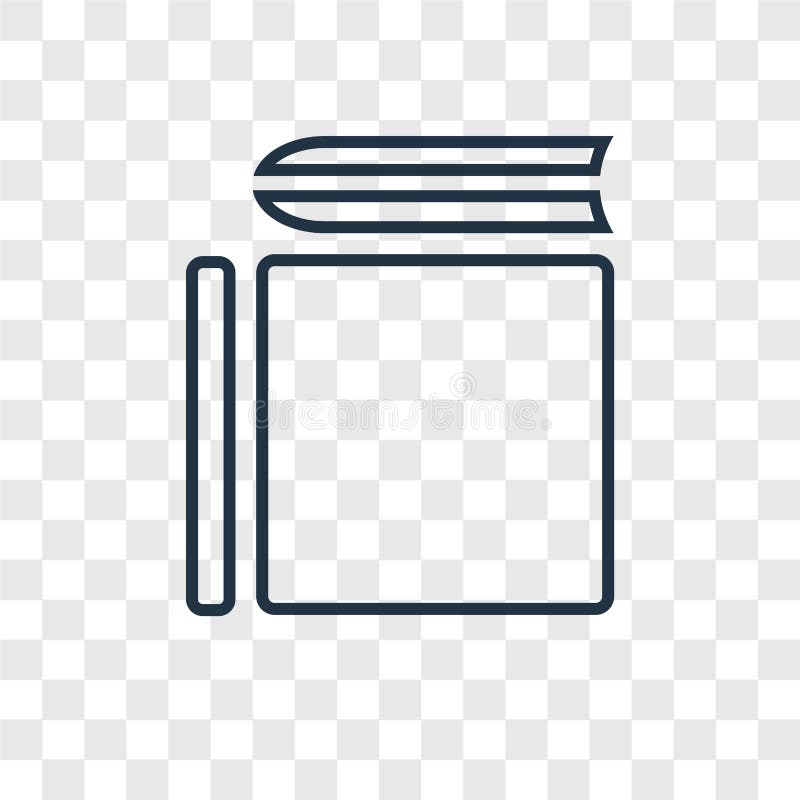 Book Concept Vector Linear Icon on Transparent Backgrou Stock Vector ...