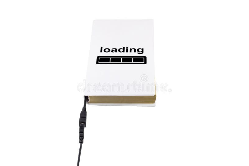 Book Connected To USB and Loading Stock Image - Image of paper ...