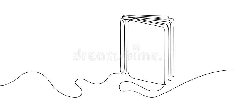 Book, Continuous One Line Drawing of a Book. Stock Vector ...