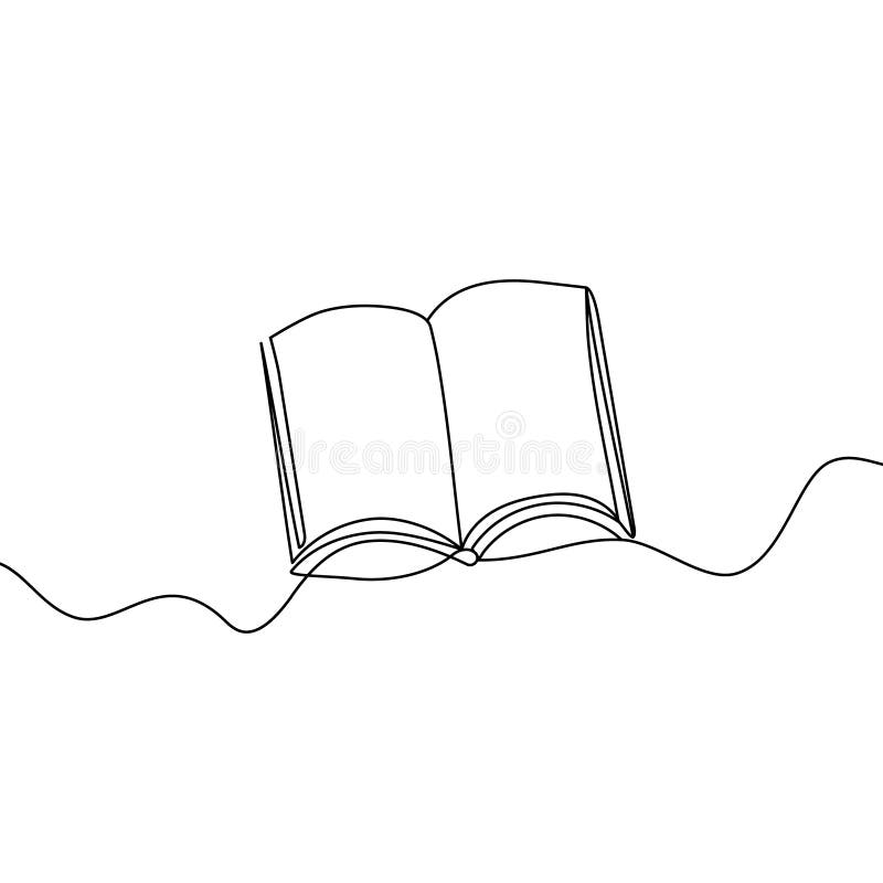Book Continuous One Line Drawing. Line Art Stock Vector - Illustration ... Book Continuous One Line Drawing. Line Art Stock Vector - Illustration ...