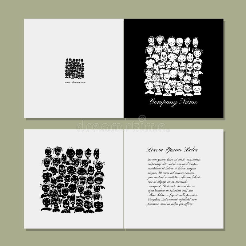 Book Cover Design, People Crowd Stock Vector - Illustration of cover ...