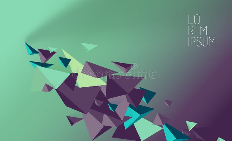 Book Cover Design Template with Abstract Polygonal Objects Stock Vector ...