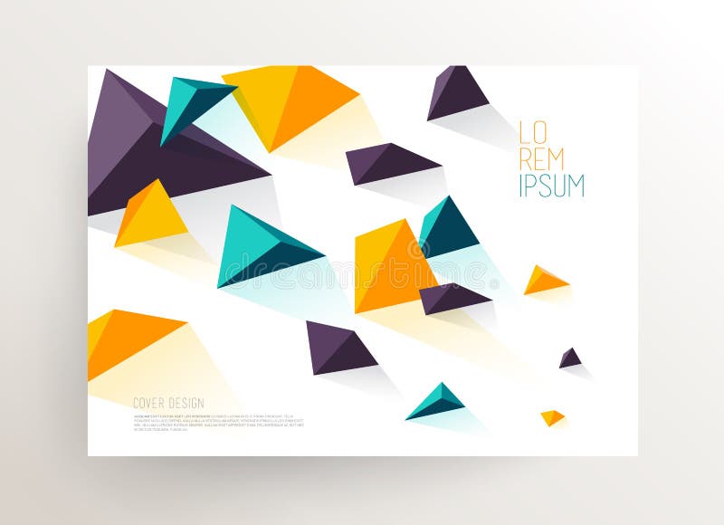 Book Cover Design Template with Abstract Polygonal Objects. Stock ...